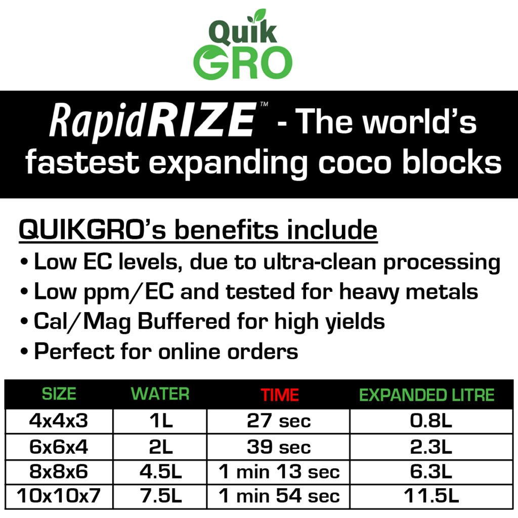 QUIKGRO RAPID RIZE BLOCK 10X10 INCH - Stealth Garden