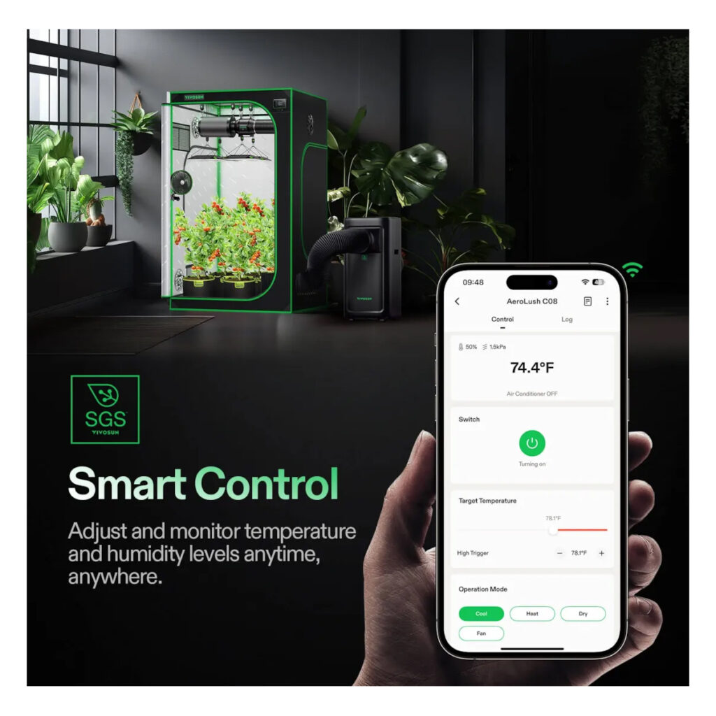 VIVOSUN AEROLUSH CO8 INTELLIGENT AIR CONDITIONER - Stealth Garden
